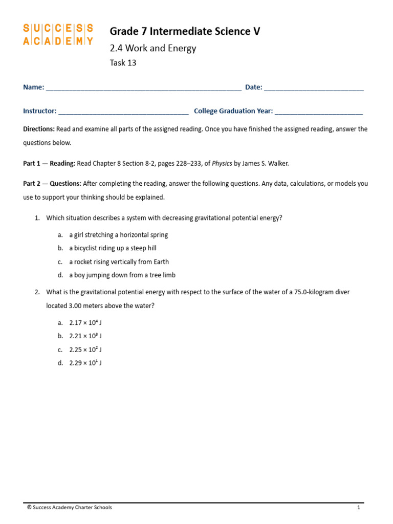 Noah Yozzo - Science 7 - Sequence 2.4 - Task 13 | PDF