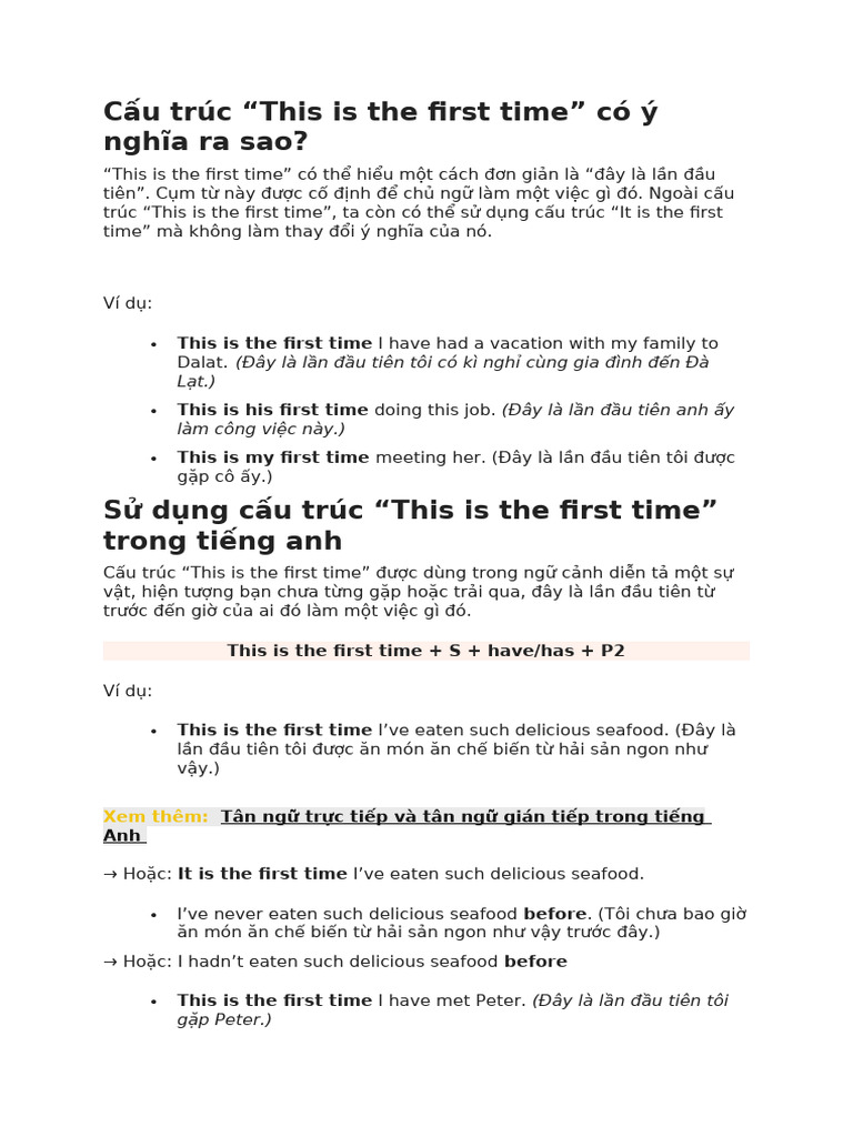 Cấu Trúc This Is The First Time | PDF