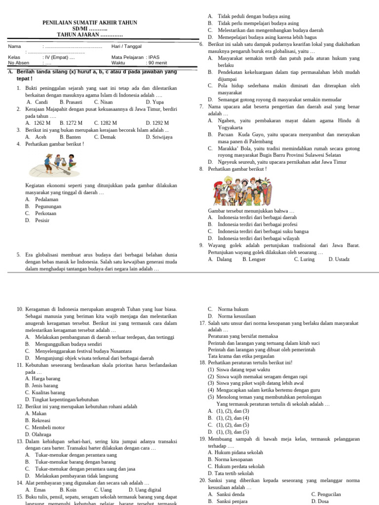 Asat Ipas Kelas 4 | PDF