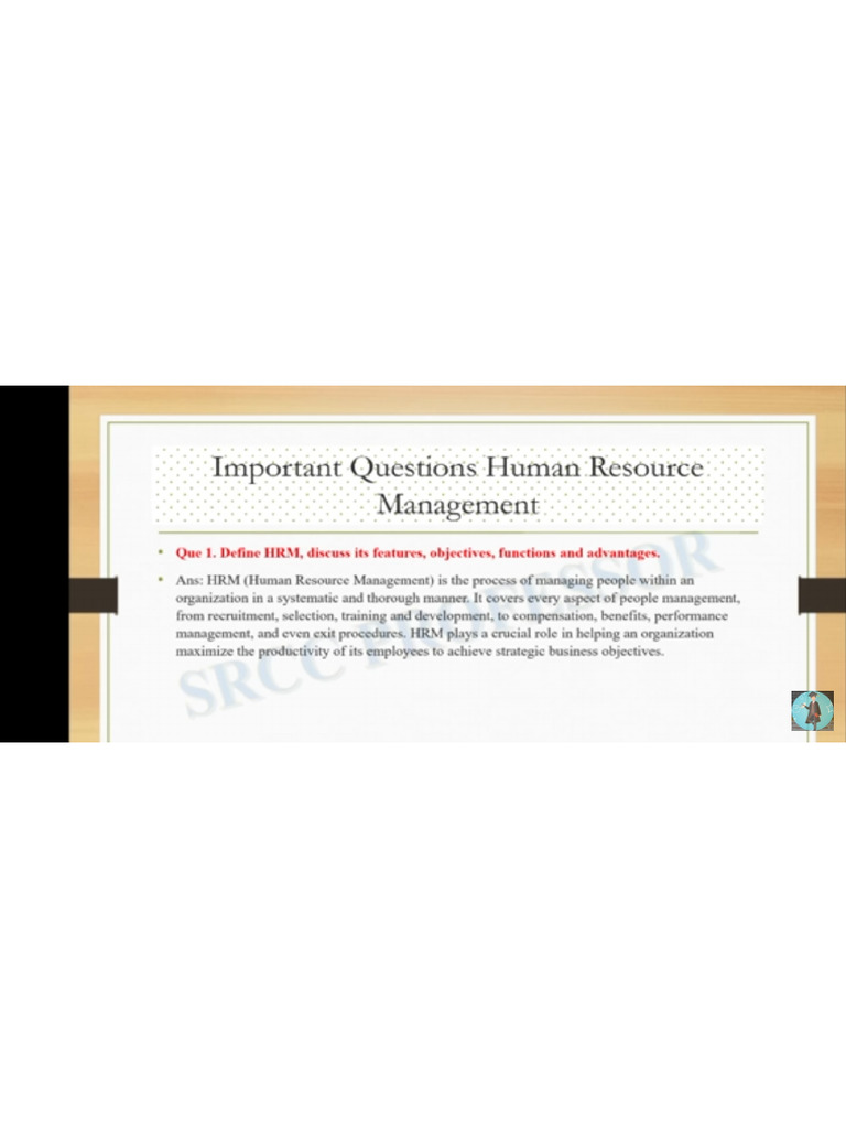 HRM Important Questions | PDF