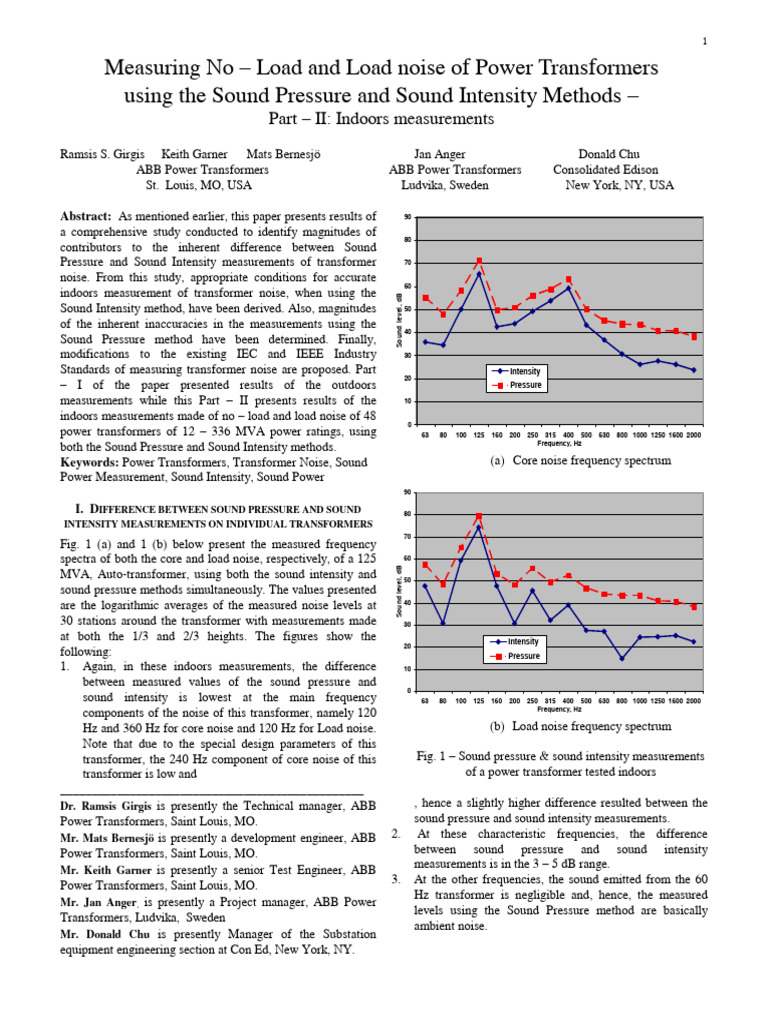 Transformer Noise Measurement Study | PDF | Sound | Decibel