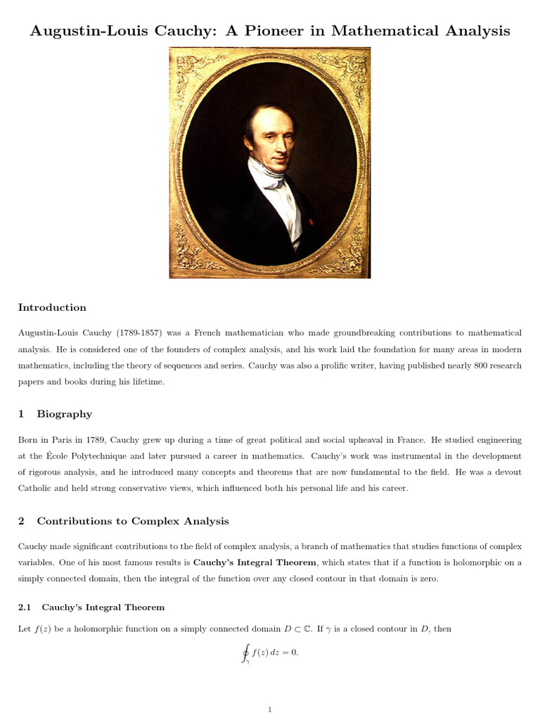 Cauchy | PDF | Complex Analysis | Mathematical Analysis