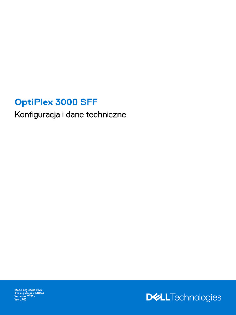 Dell Optiplex 3000 SFF Setup and Specifications. | PDF