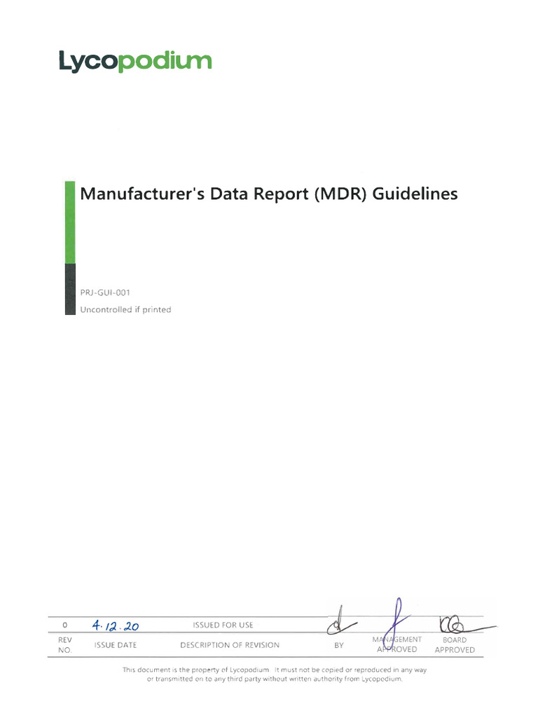 MDR Guidelines | PDF
