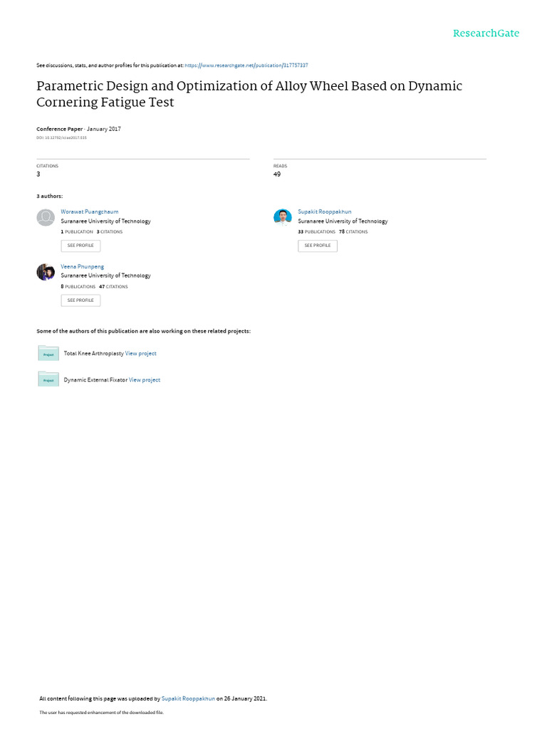 Parametric Design and Optimization of Wheel | PDF | Fatigue (Material ...
