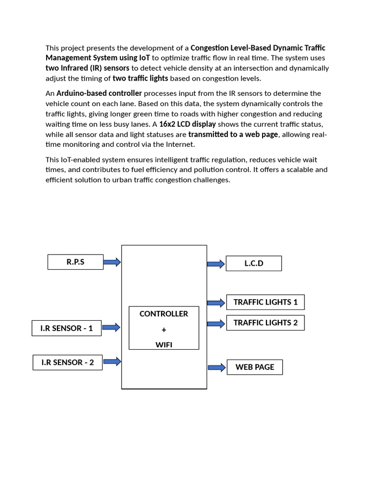 Development of Congestion Level Based Dynamic Traffic Management System Using Iot | PDF