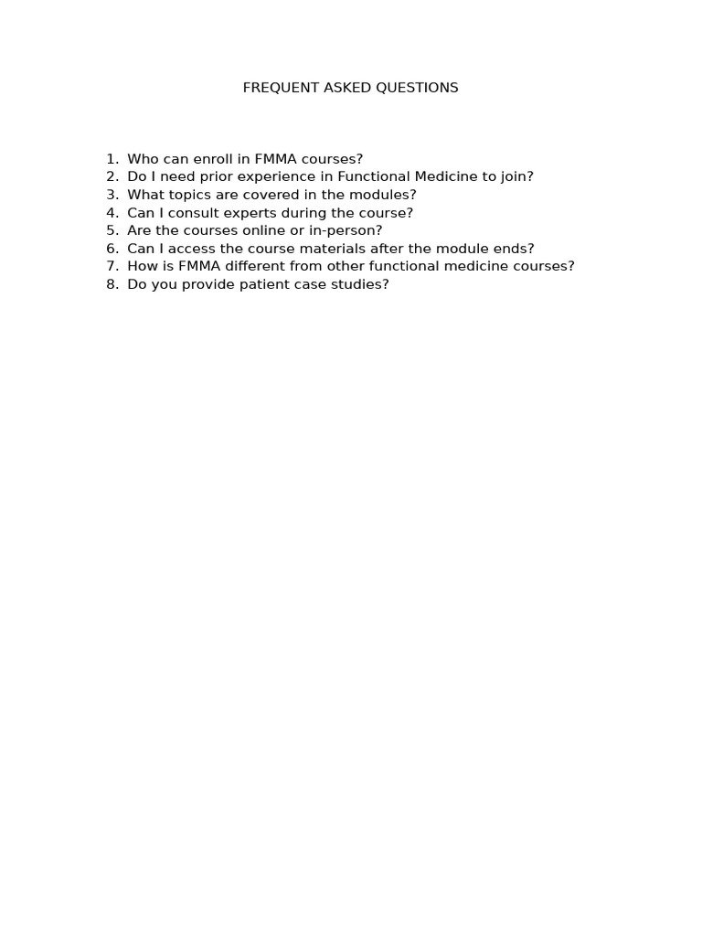 Frequent Asked Questions | PDF