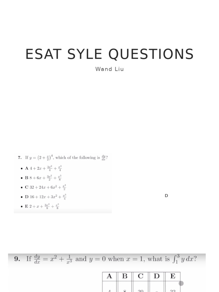 Esat Syle Questions | PDF