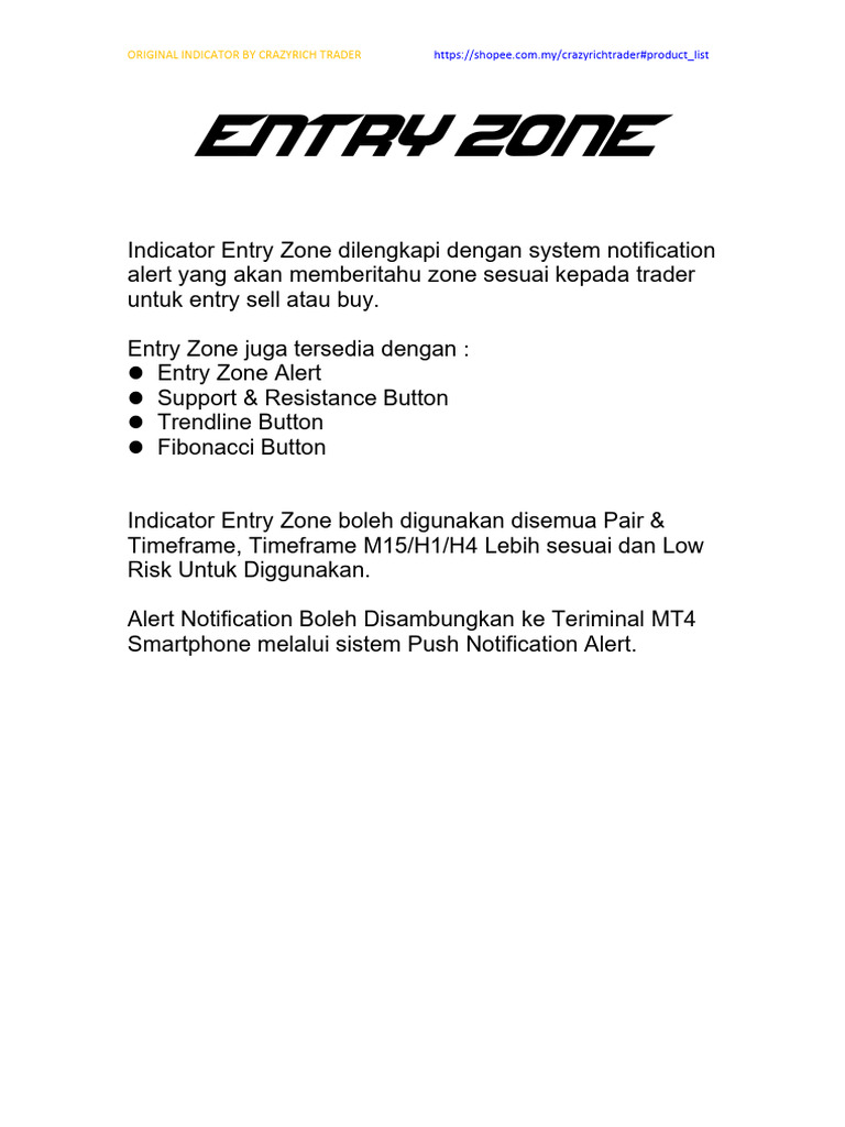 Panduan Indikator Entry Zone Forex | PDF