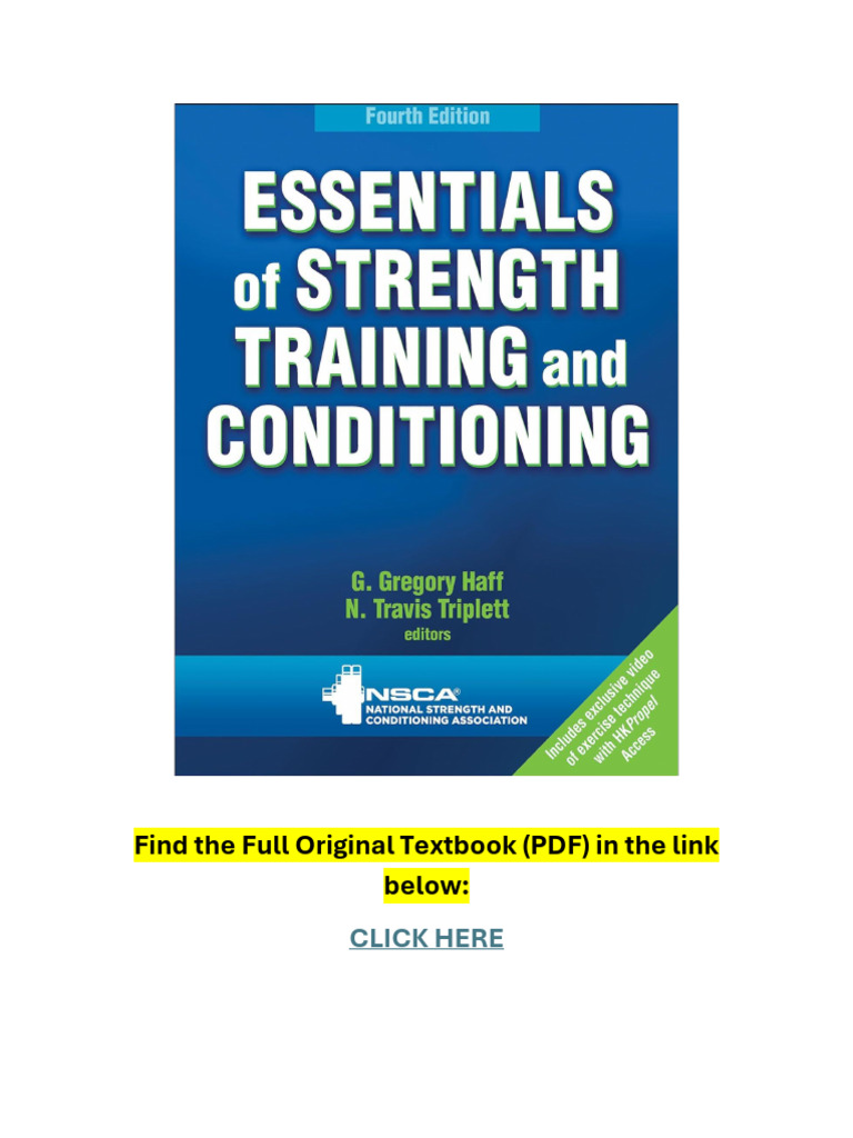 Essentials of Strength Training and Conditioning 4th Edition PDF | PDF ...