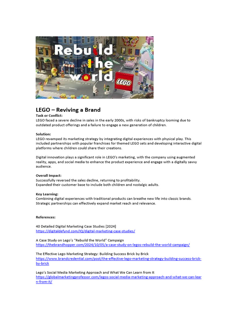 LEGO - Reviving A Brand | PDF