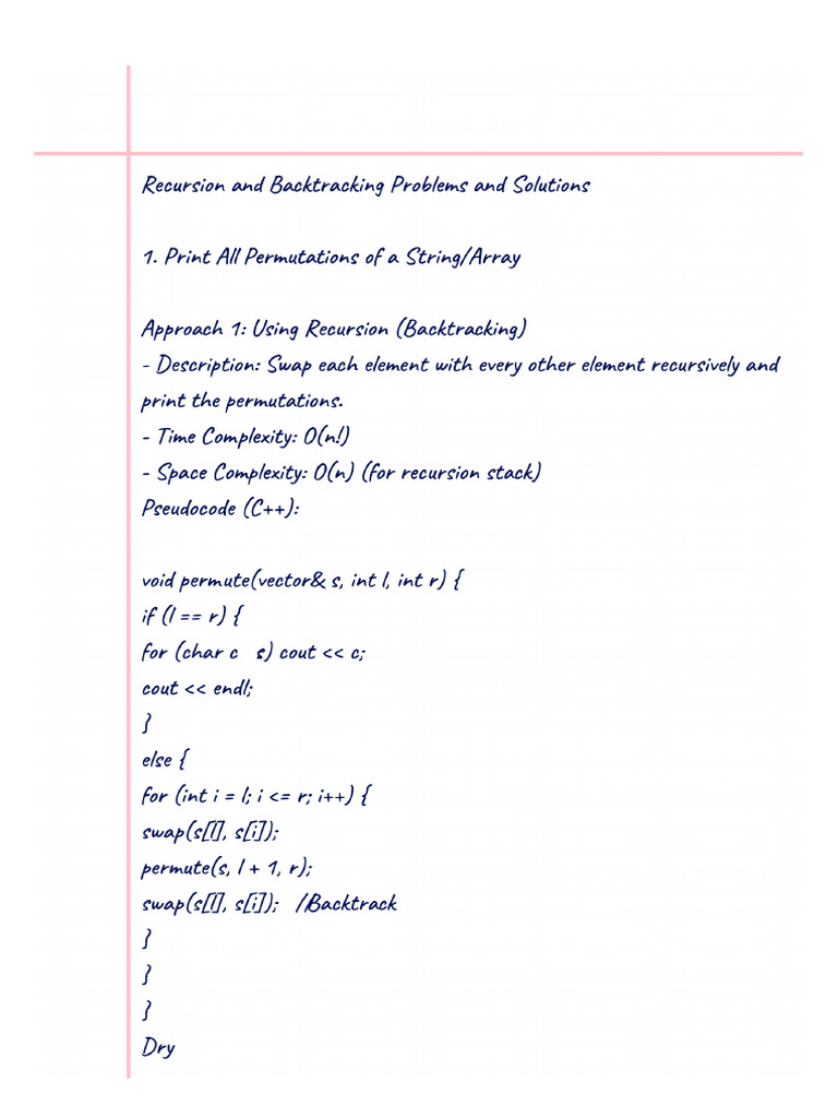 Recursion and Backtracking | PDF