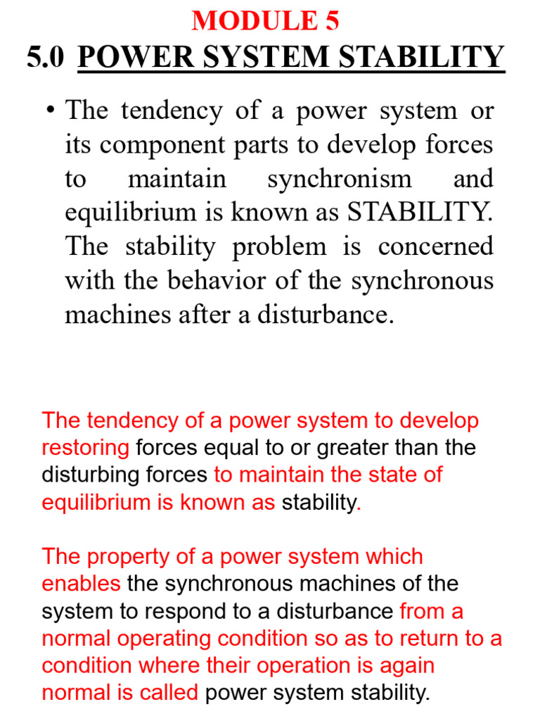 Power System Stability | PDF | Steady State | Physics