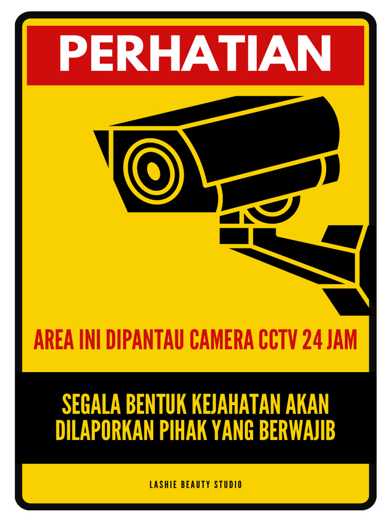 Hitam Kuning Professional Pengawasan CCTV 24 Jam Poster | PDF