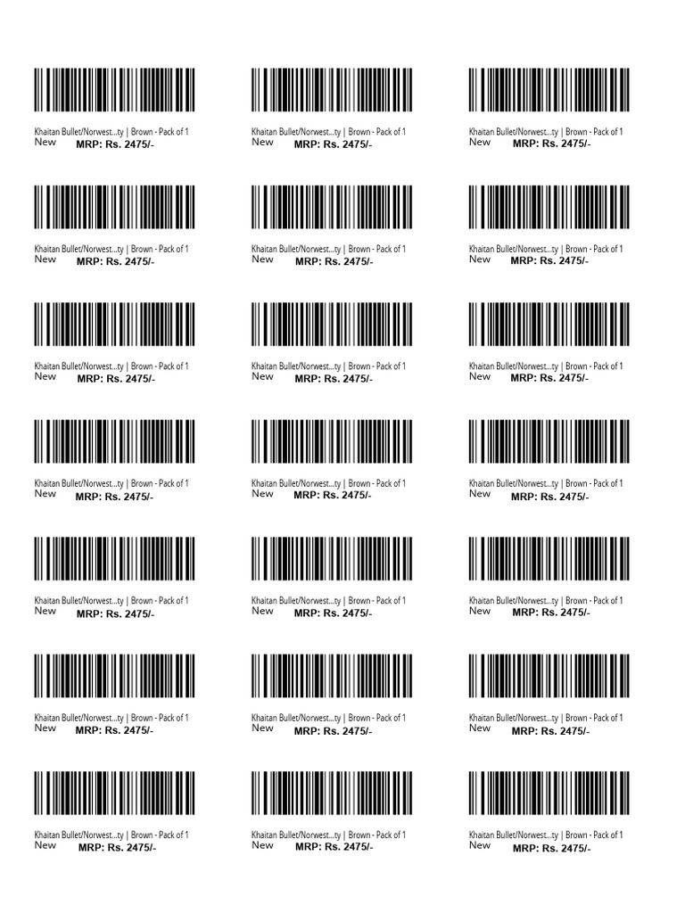 NORWESTER - Brown - PO1 SKU Labels With MRP | PDF