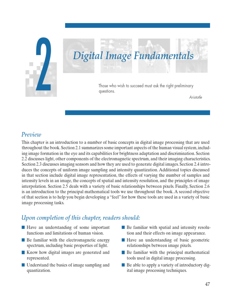 Digital Image Fundamentals: Preview | PDF | Electromagnetic Spectrum ...