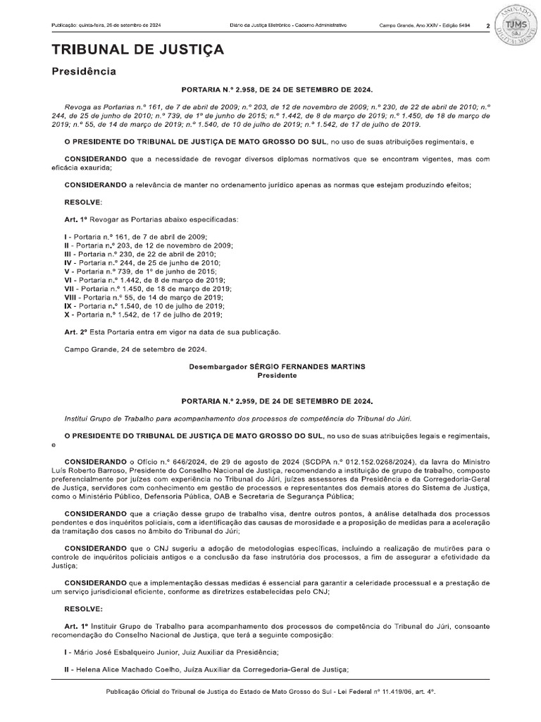 Portaria 2.959 GT | PDF
