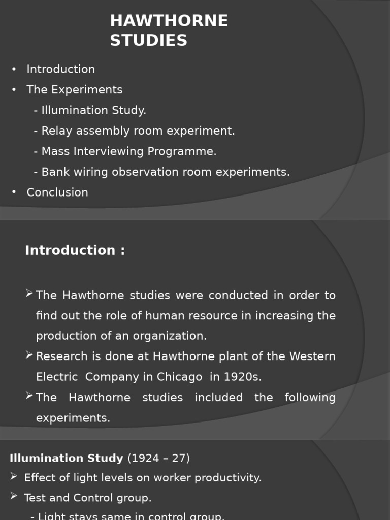 Hawthorne Studies | PDF