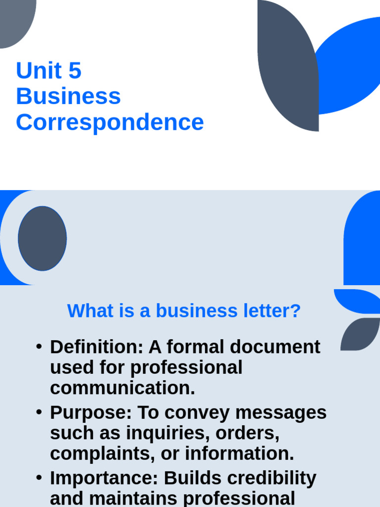 Unit 5 2024 Business Correspondence | PDF