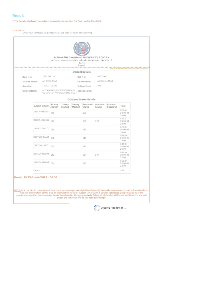 Maharshi Dayanand University, Rohtak | PDF