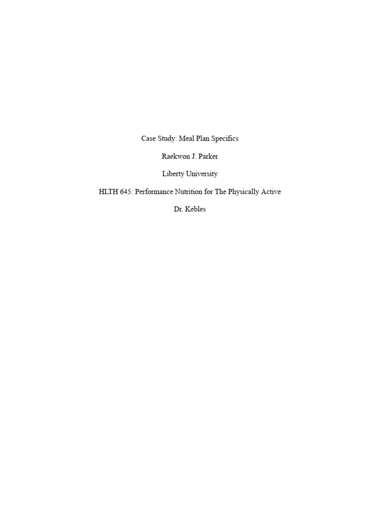 Annotated-Case Study - Meal Plan Specifics | PDF | Dietary Supplements ...