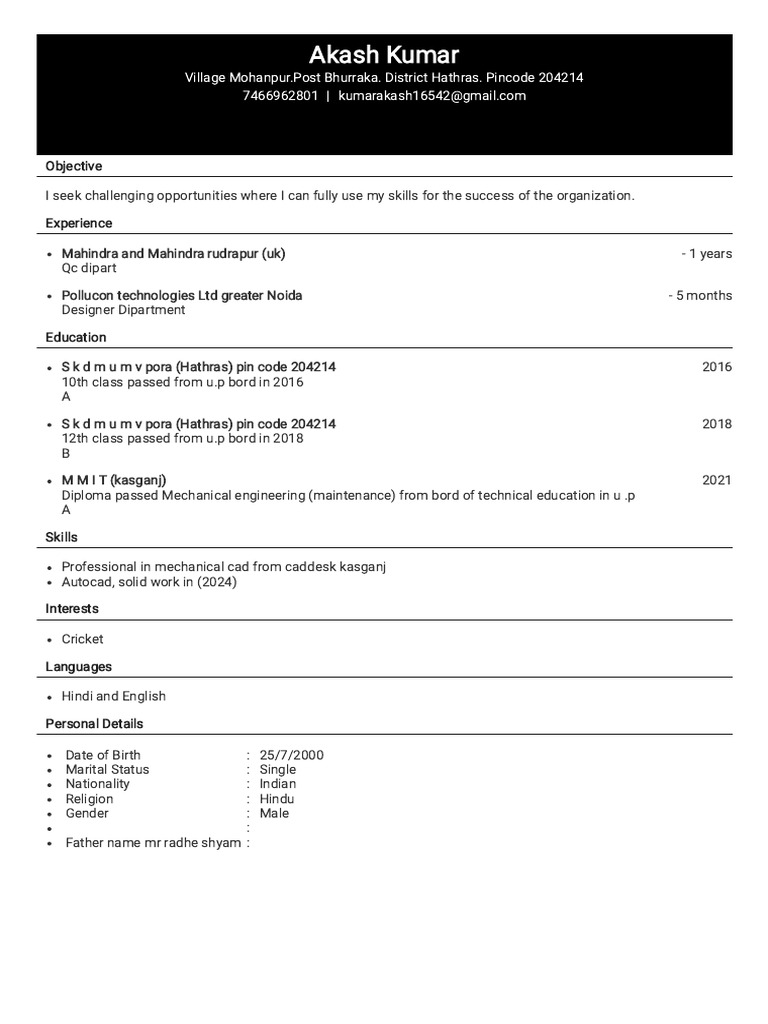 Akash Kumar Resume Apna | PDF