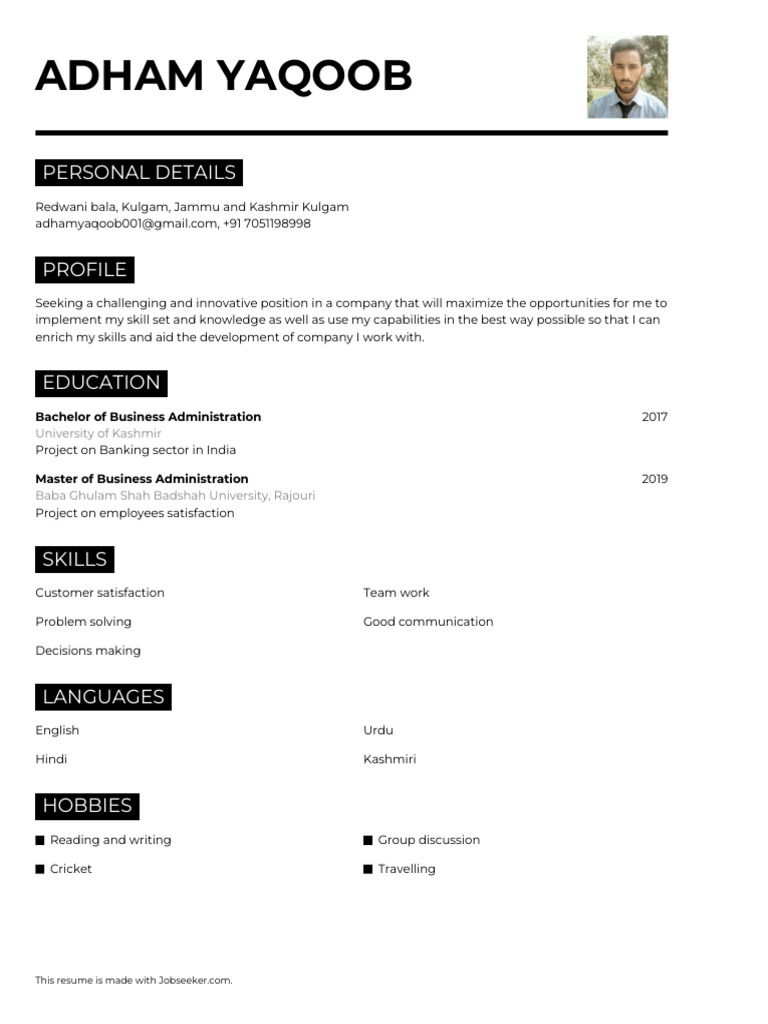 Adham Yaqoob Resume Apna | PDF
