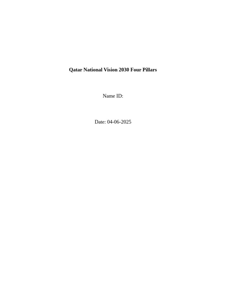Qatar National Vision 2030 Overview | PDF | Qatar | Sustainability