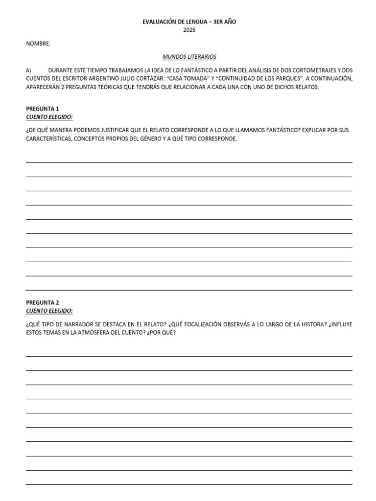 Evaluación de Lengua - t1 | PDF