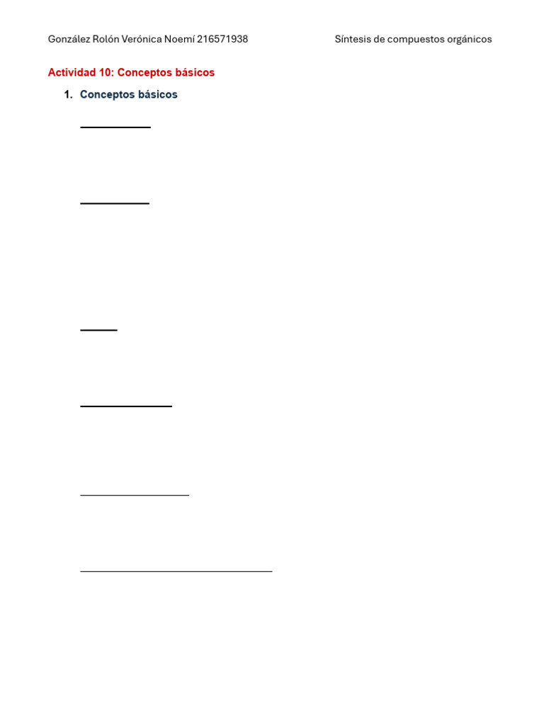 A10 SO González Rolón Verónica Noemí | PDF | Síntesis orgánica | Moléculas