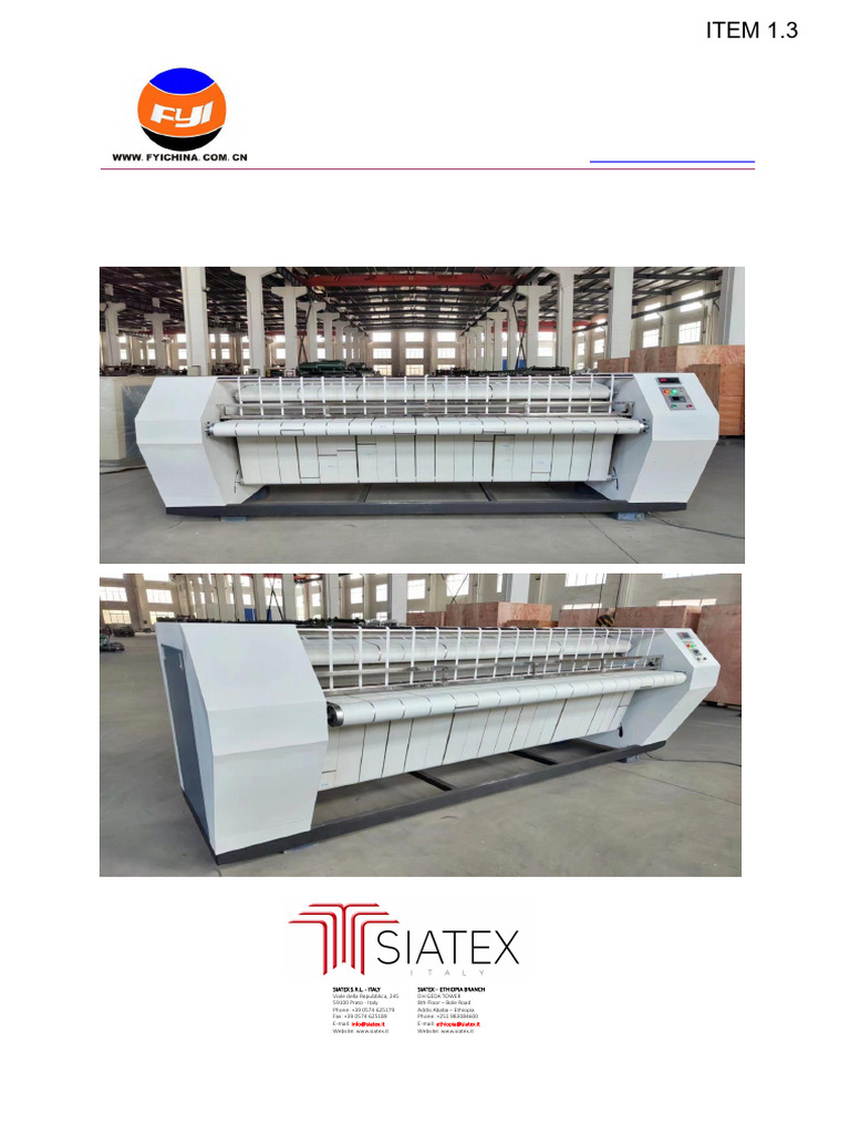 1.3 - Ypa Series Ironing Machine | PDF | Manufactured Goods ...