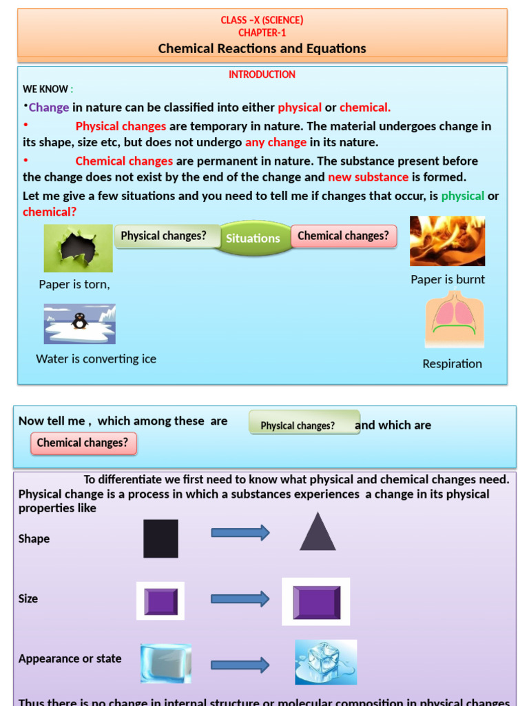 Chemical Reactions in Class X Science | PDF | Redox | Chemical Reactions