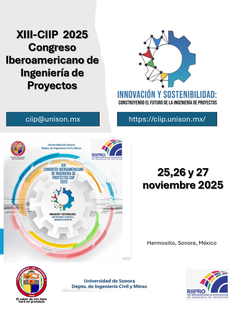 XIII-CIIP 2025 Congreso Iberoamericano de Ingeniería de Proyectos (1 ...