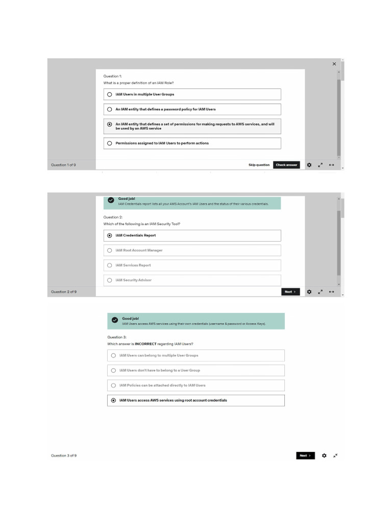 IAM Role Quiz | PDF