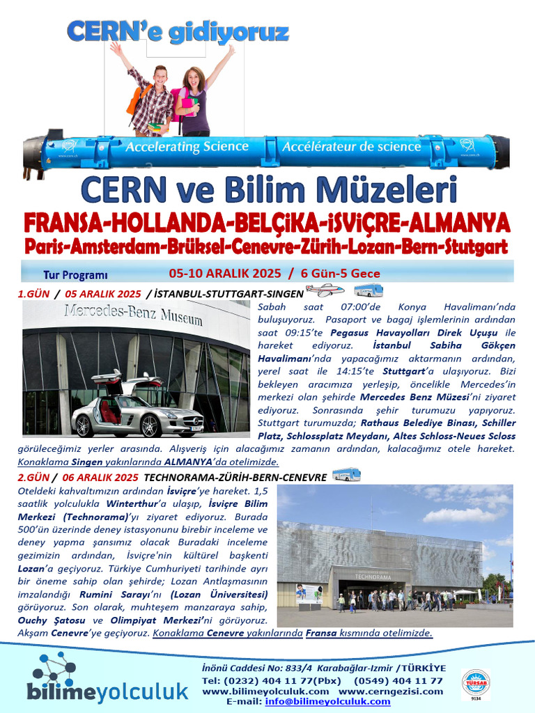 CERN Ve AVRUPA BİLİM MERKEZLERİ GEZİSİ - 5 ÜLKE 5-10 Aralık | PDF