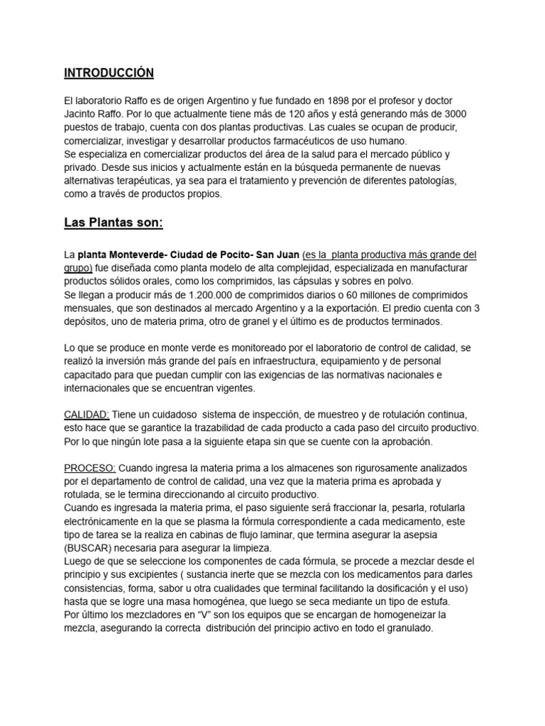 Laboratorio Raffo | PDF | Tableta (Farmacia) | Farmacología