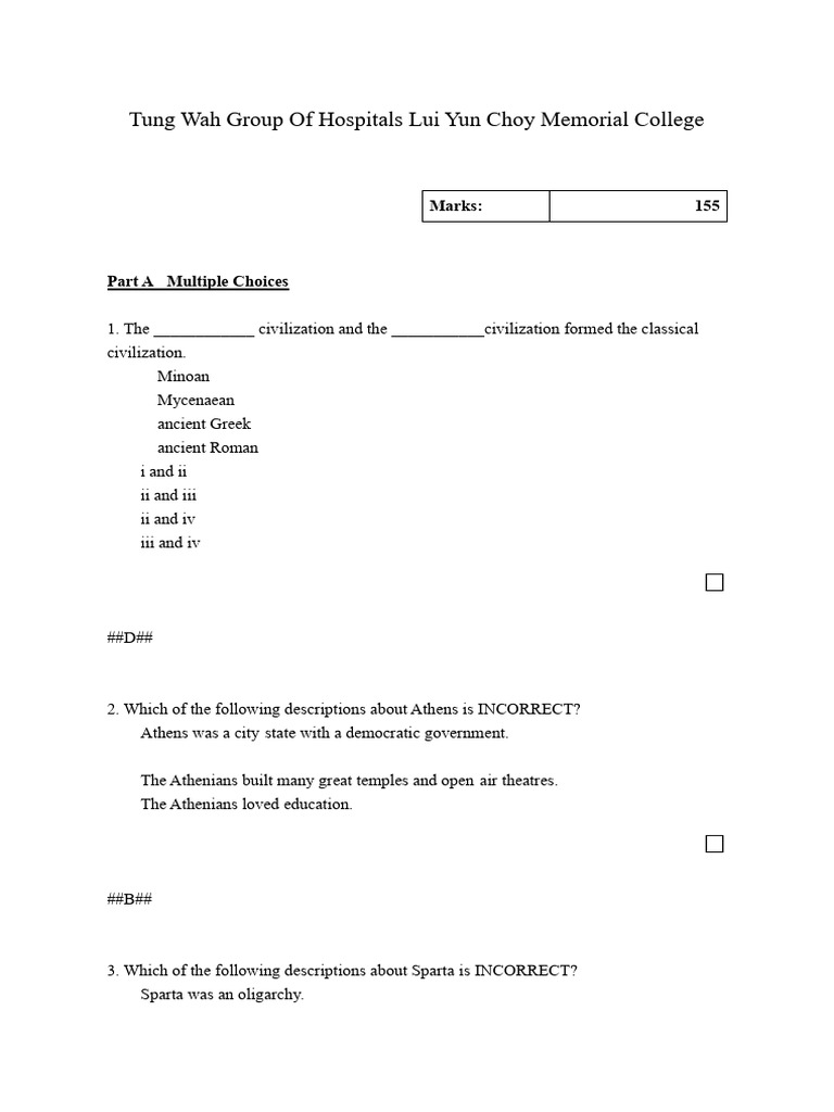 European Civilization Development Quiz | PDF | Ancient Greece | Greeks