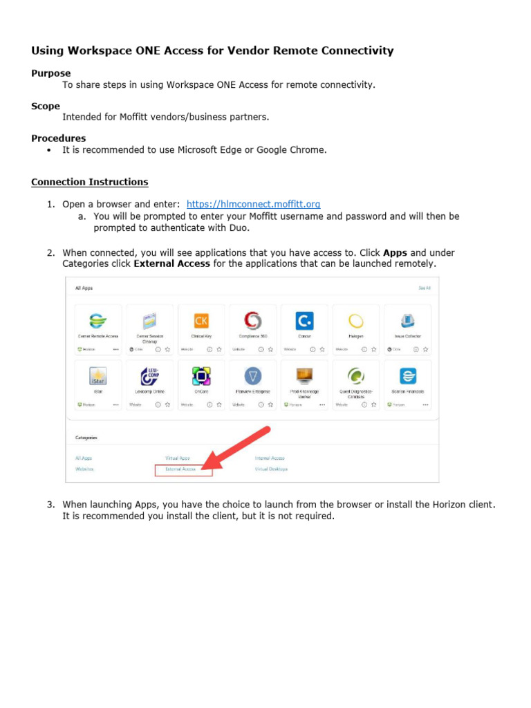 Vendor Remote Connectivity Steps | PDF