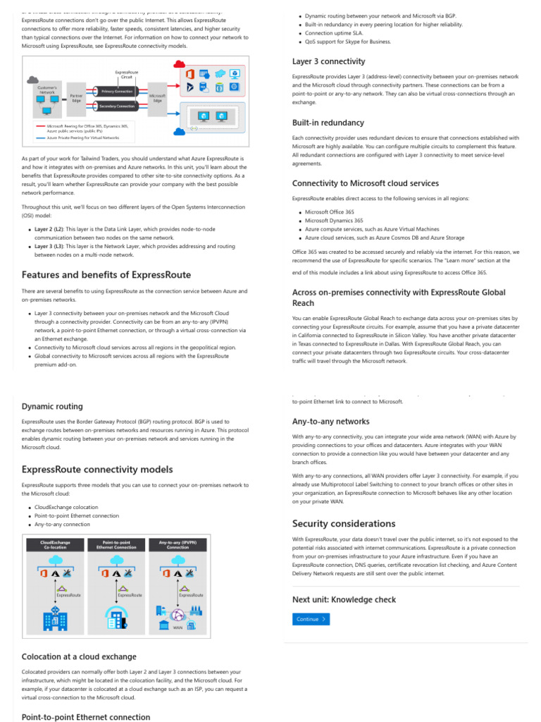 Azure ExpressRoute Fundamentals - Learn - Microsoft Docs | PDF | Computer Network | Microsoft Azure