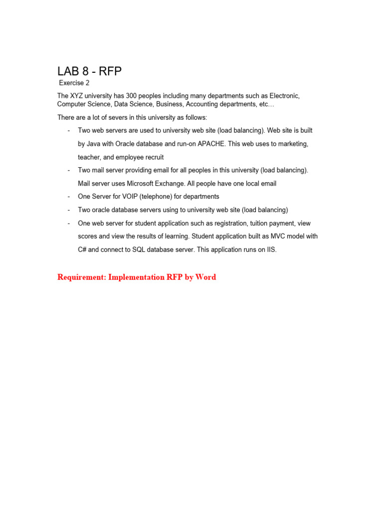 RFP for University IT Infrastructure | PDF