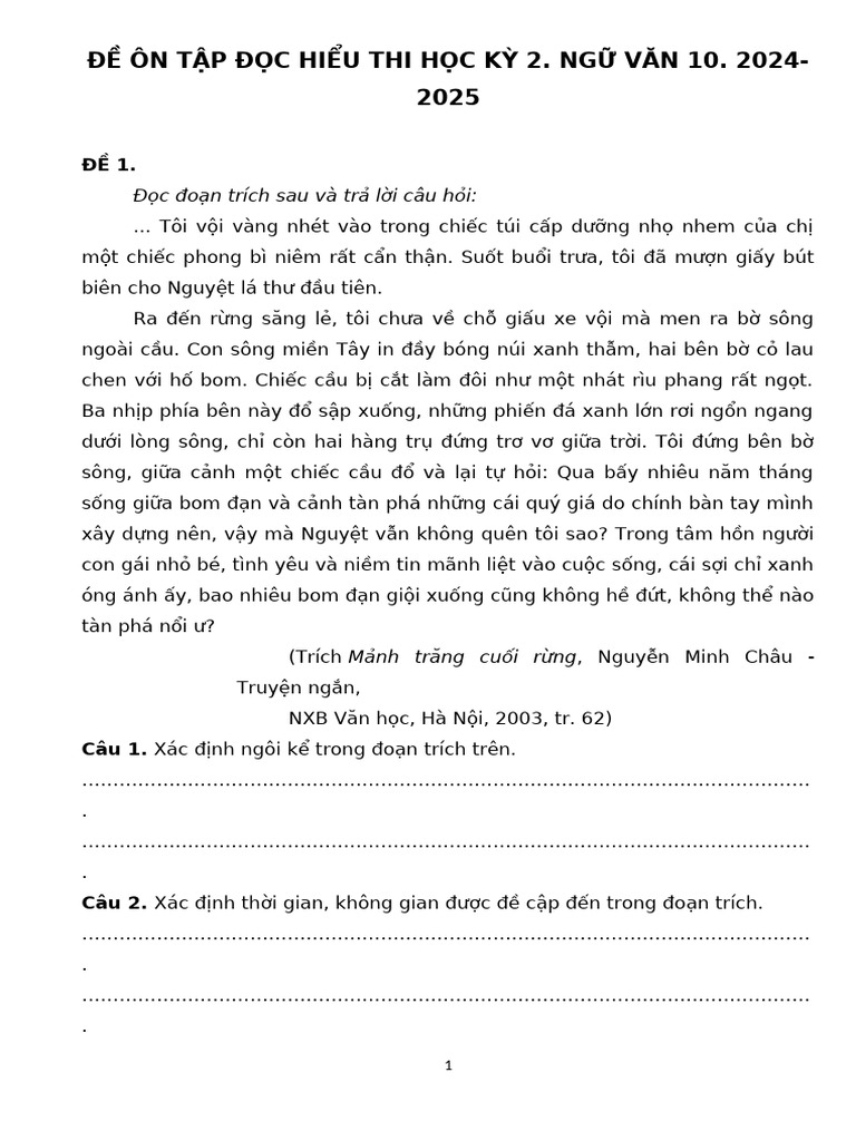 De Luyen Tap Thi Hkii - NV 10 | PDF