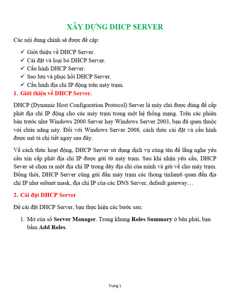 7 DHCP Server | PDF