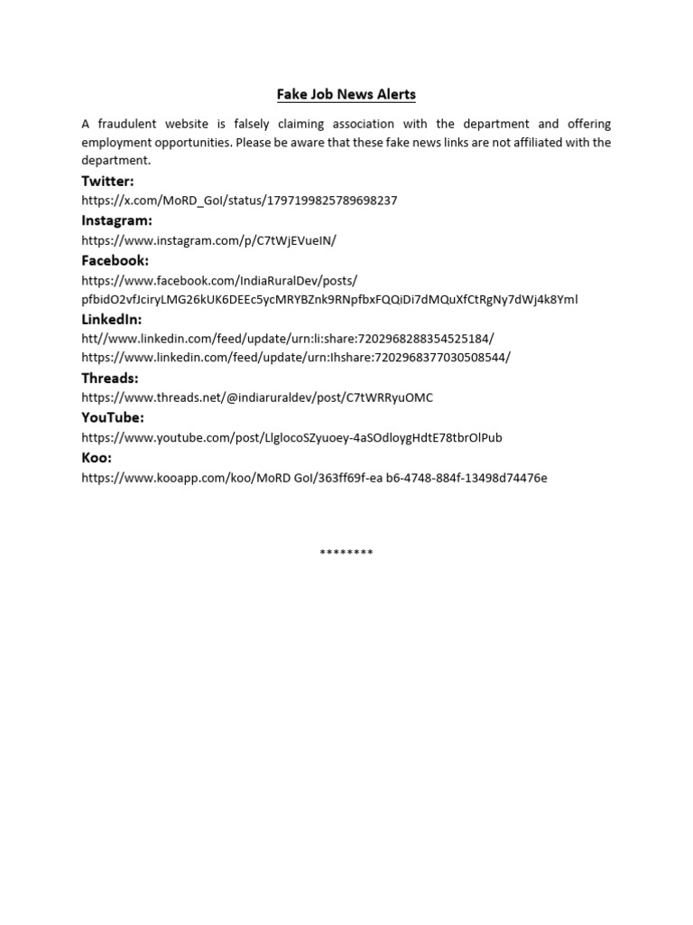 Fake Job News Alert | PDF