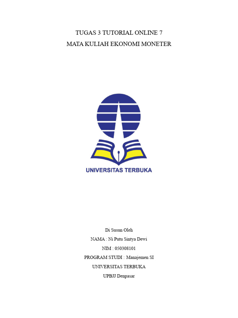 Tugas 3 Tutorial Online 7 Ekonomi Moneter | PDF