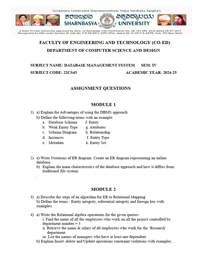 Dbms Assignment Questions | PDF