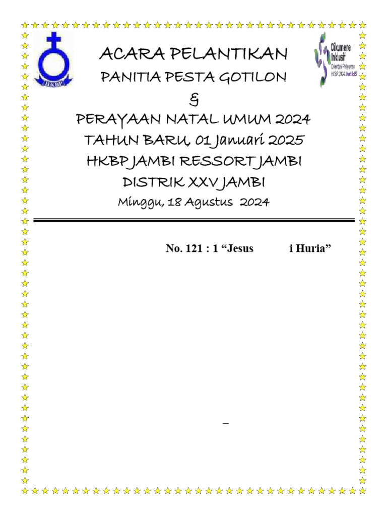 Acara Pelantikan Panitia Gotilon Dan Nataru 2024 | PDF