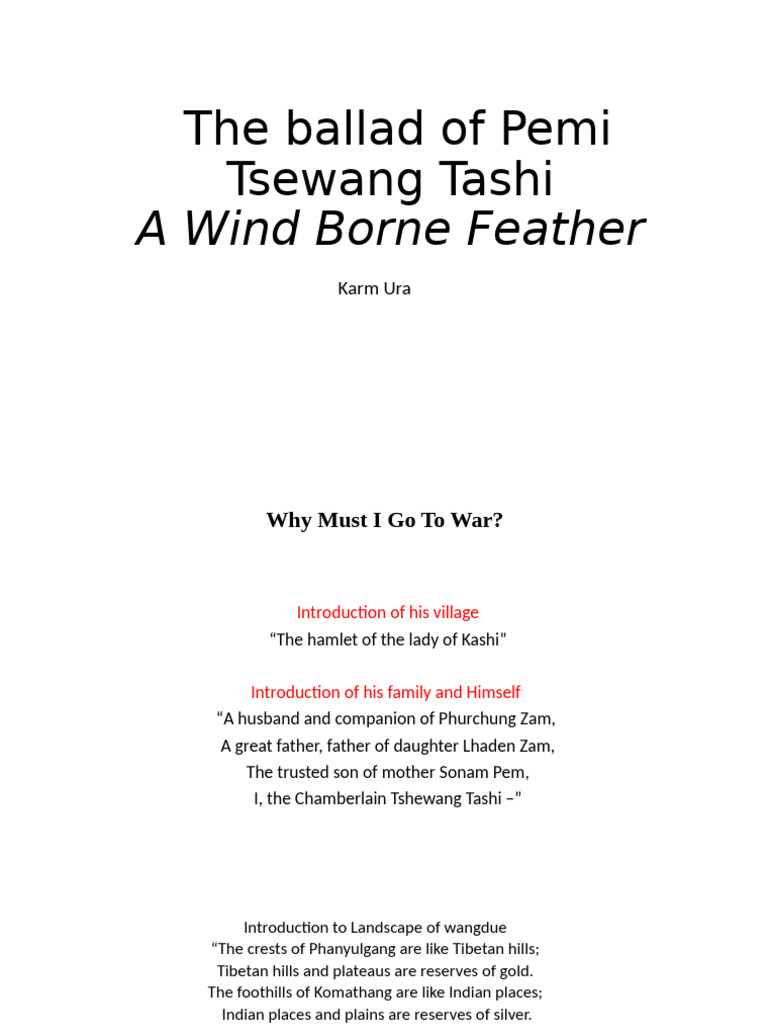 Ballad of Pemi Tshewang Tashi | PDF