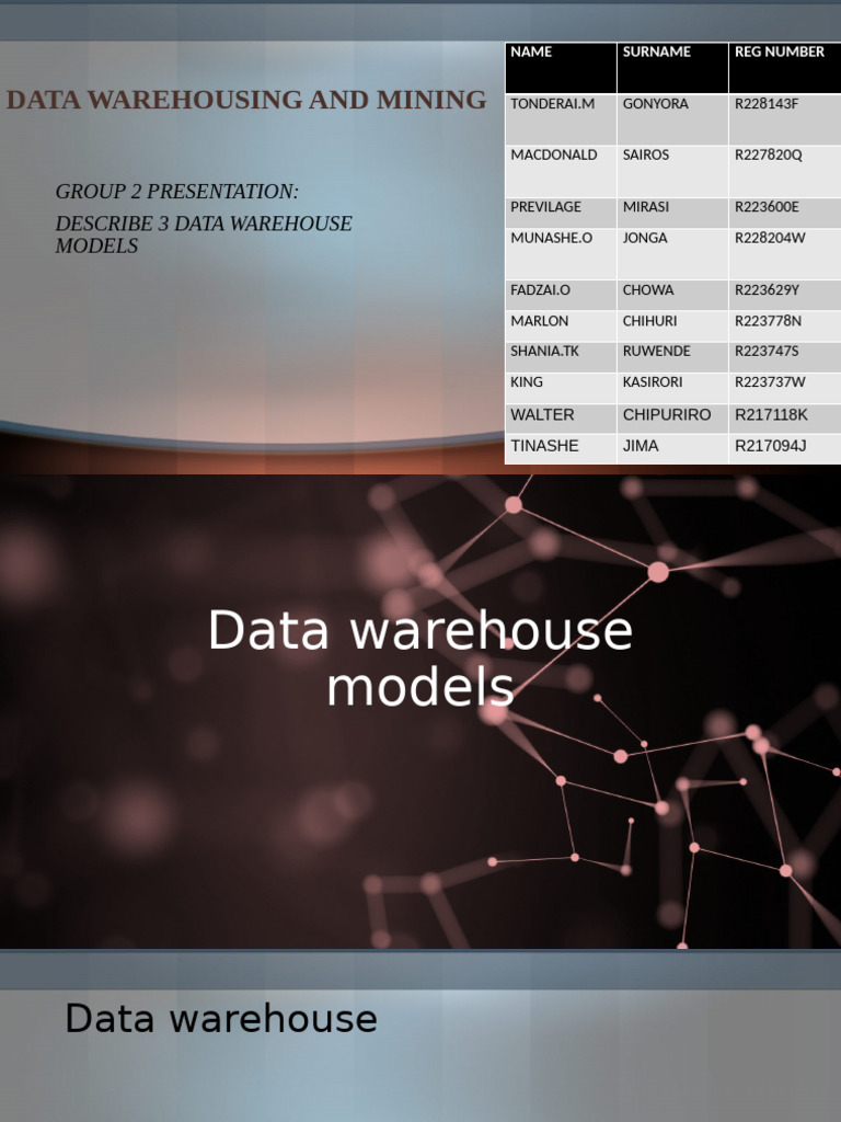 Data Warehousing and Data Mining Sample 2 PRESENTATION | PDF | Data Warehouse | Databases