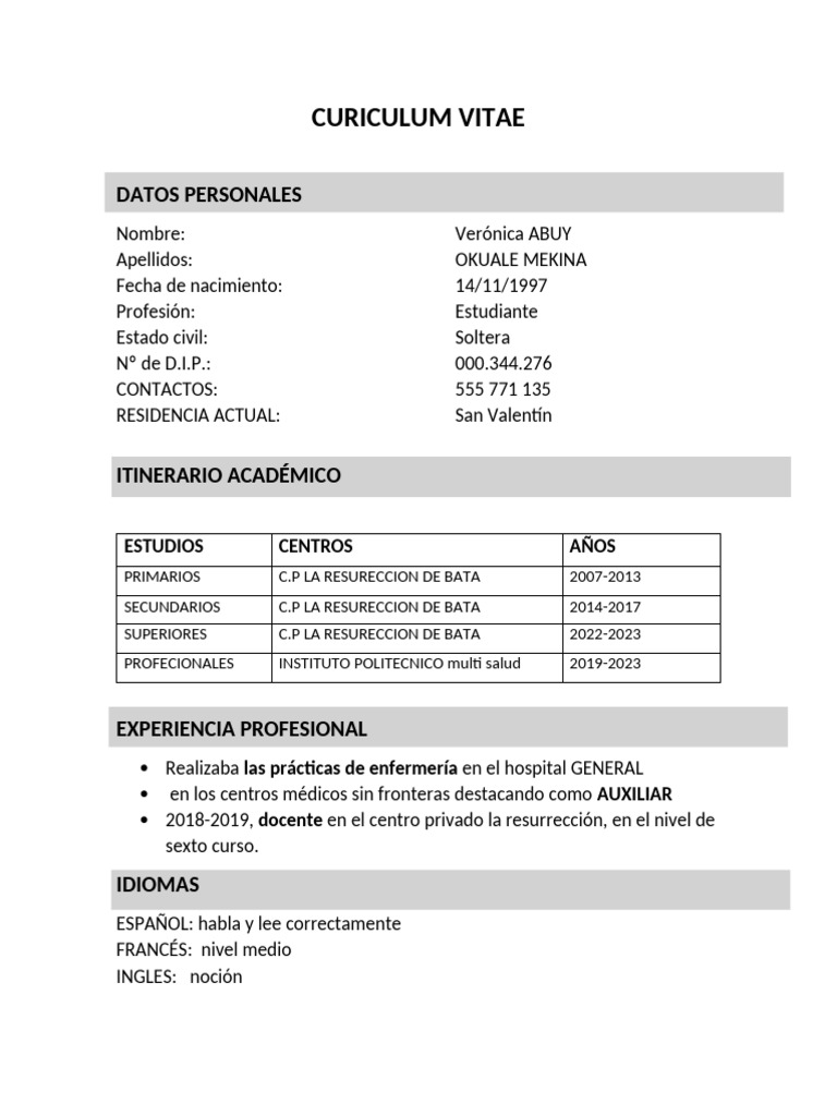 Curiculum Vitae | PDF