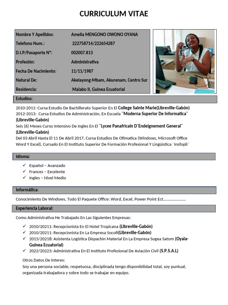 Curriculum Vitae Amelia | PDF